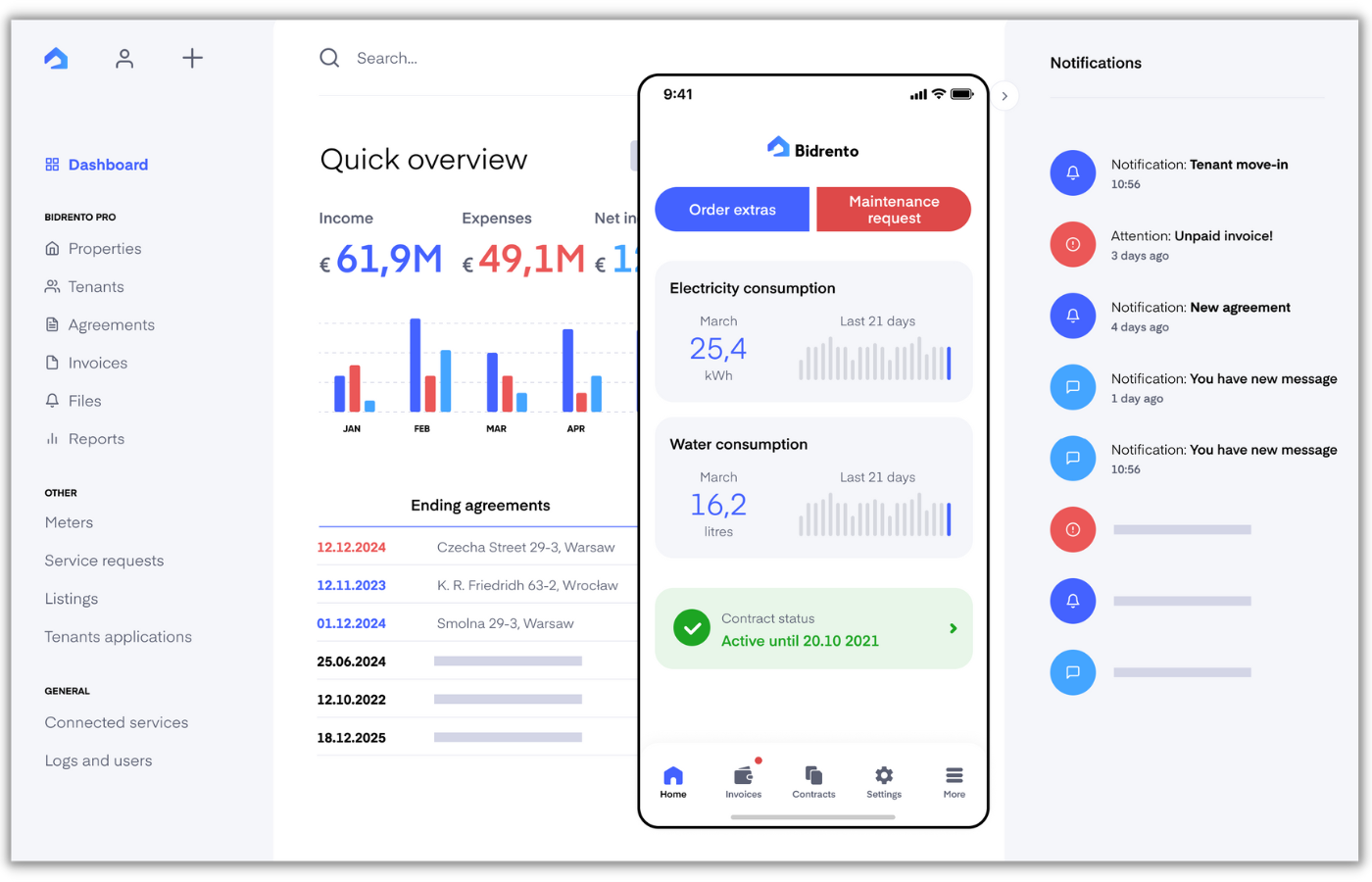 Tenant App - modern digital experience for your tenants | Bidrento